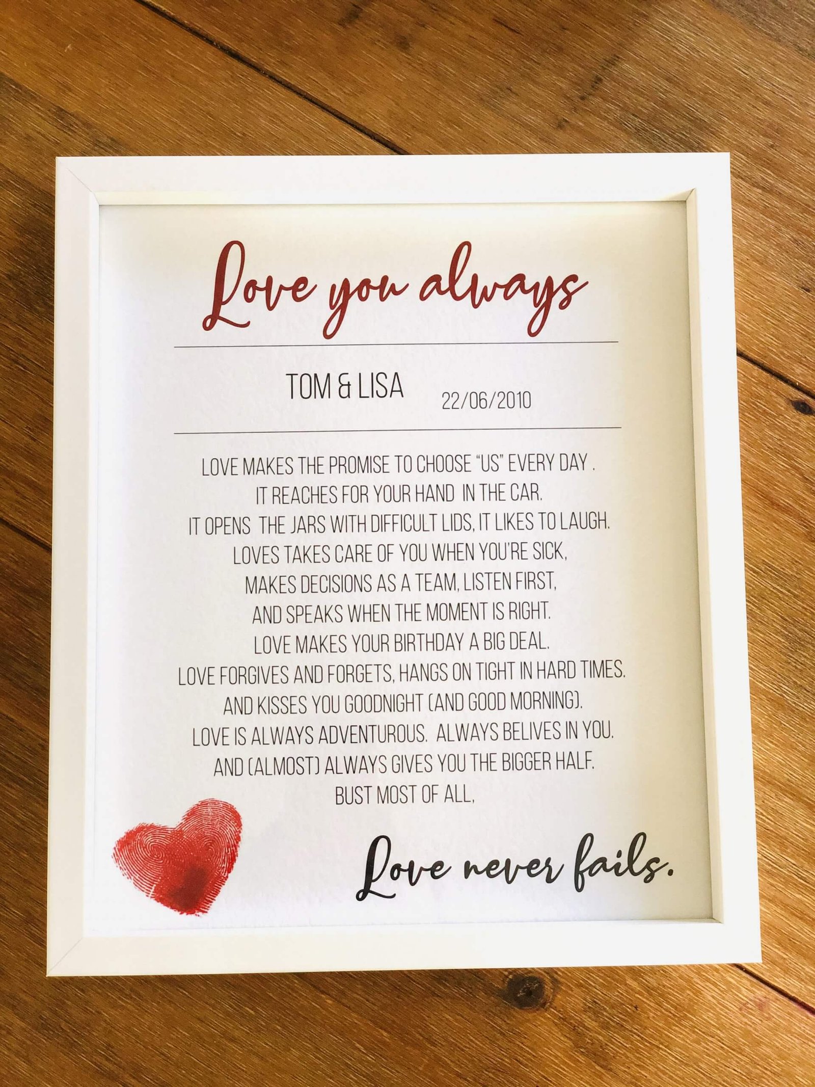 Commitment Valentine's Day Frame - stika.co